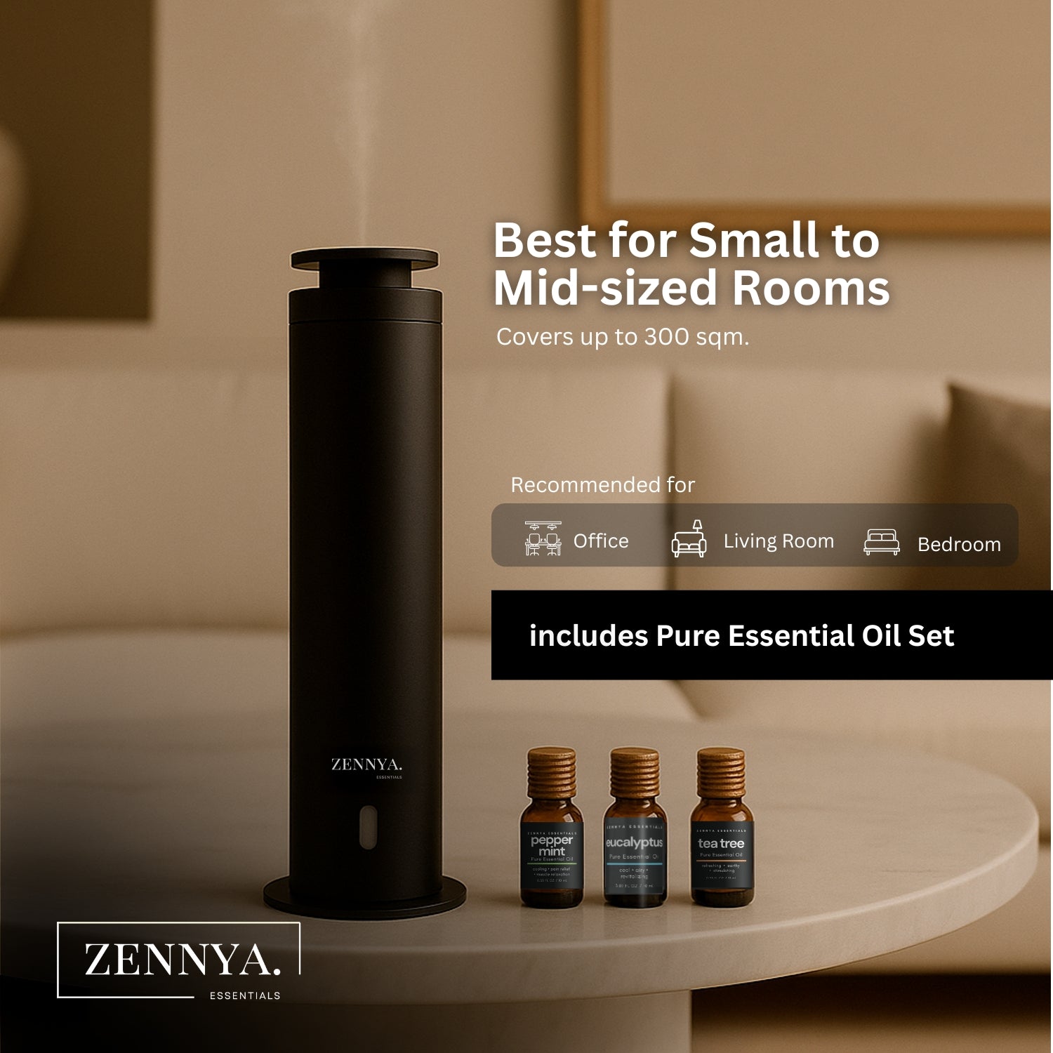 Zennya® Eclipse 2.0 Diffuser & Essential Oils Set